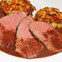 Rezept: Roastbeef von der Rindshuft mit Rösti-Galettes - Rollis Rezepte
