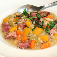 Rezept: Steirisches Ritschert - Geräucherter Schweinshals mit Gerste ...